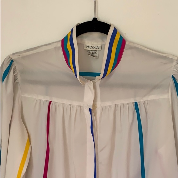 Tops | Vintage Rainbow Collar Shirt | Poshmark
